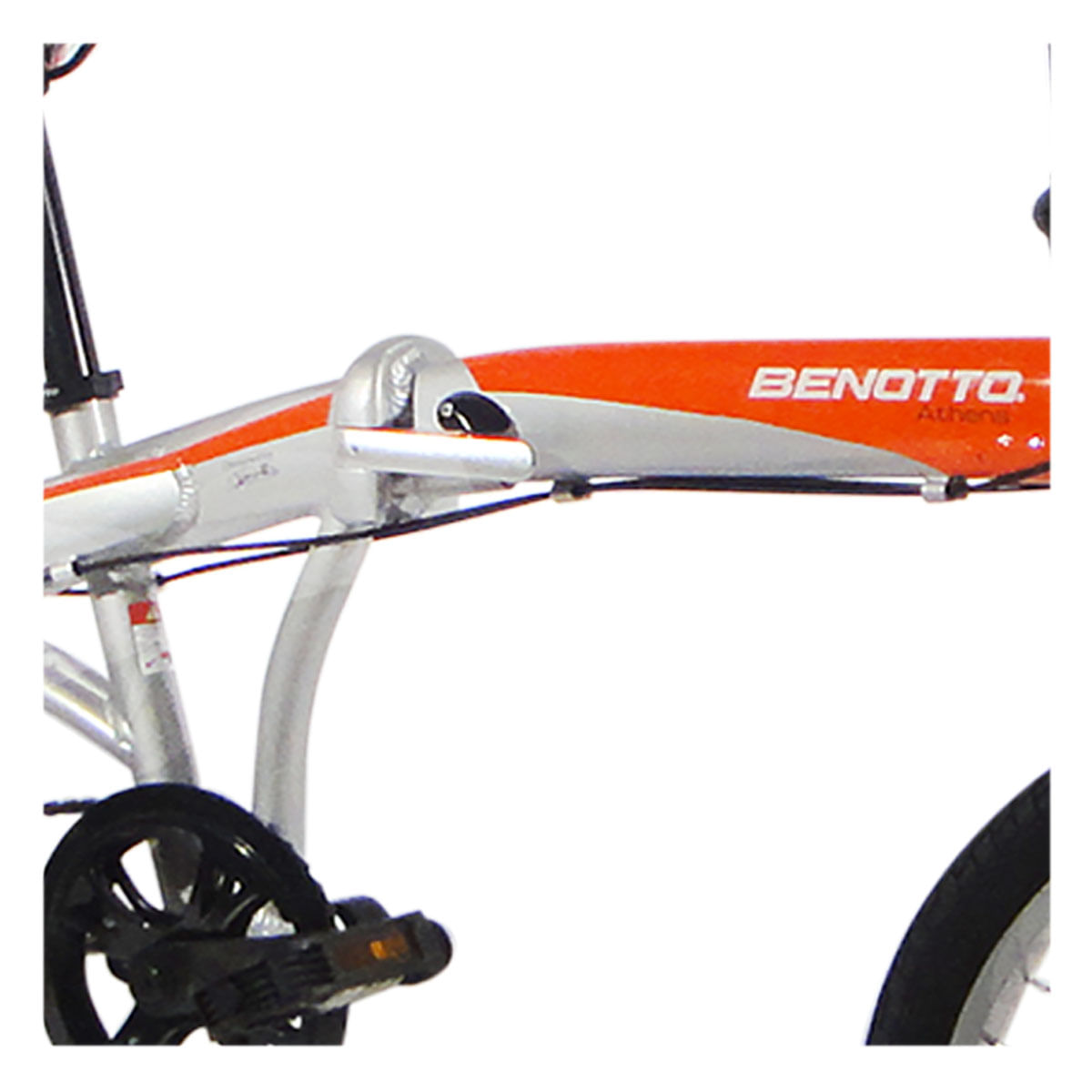 Bicicleta Benotto Plegable Unisex R20 7V Aluminio Plata/Naranja Athens ...
