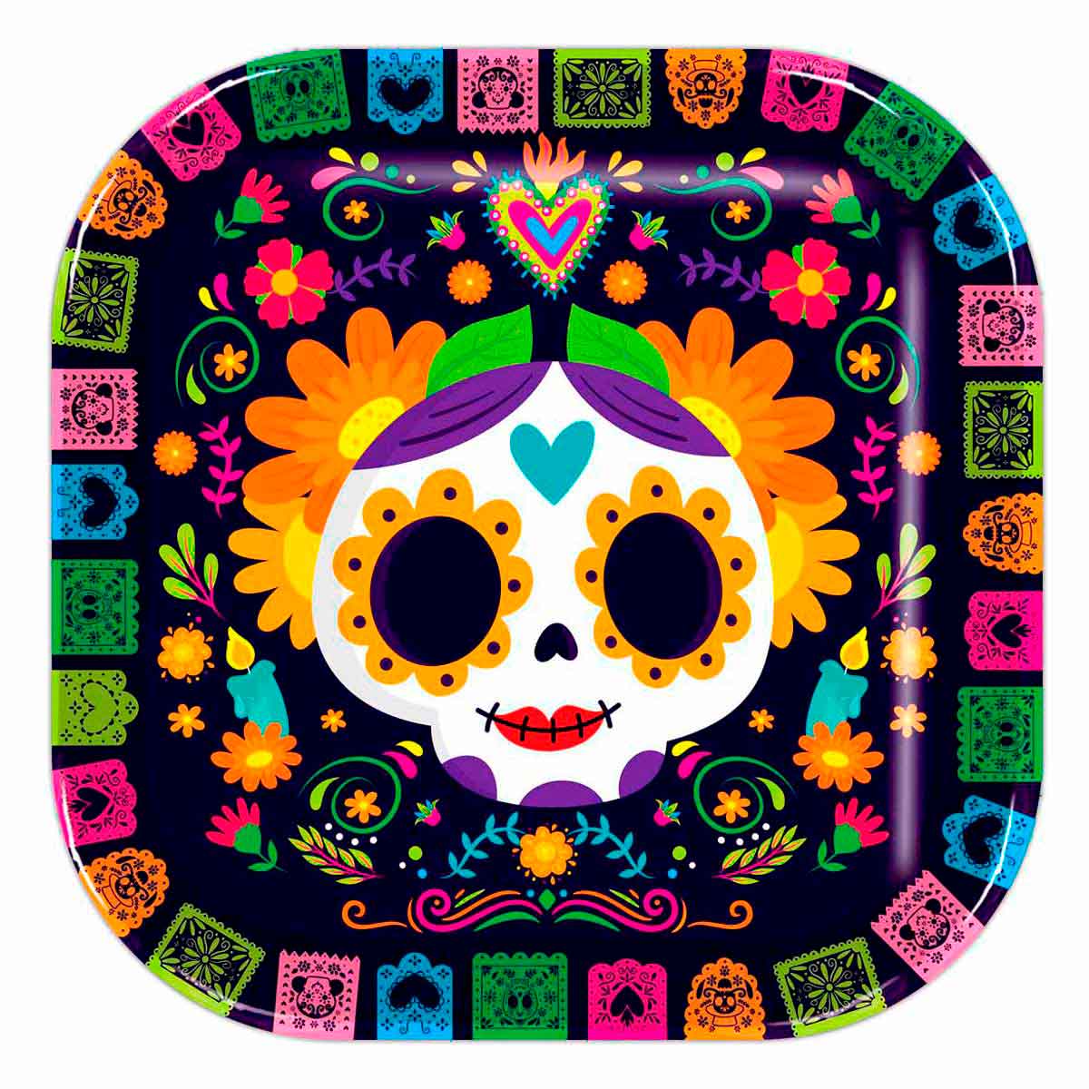 Plato Granmark Cuadrado Dia Muertos | Chedraui Plato Granmark Cuadrado Dia Muertos | Chedraui
