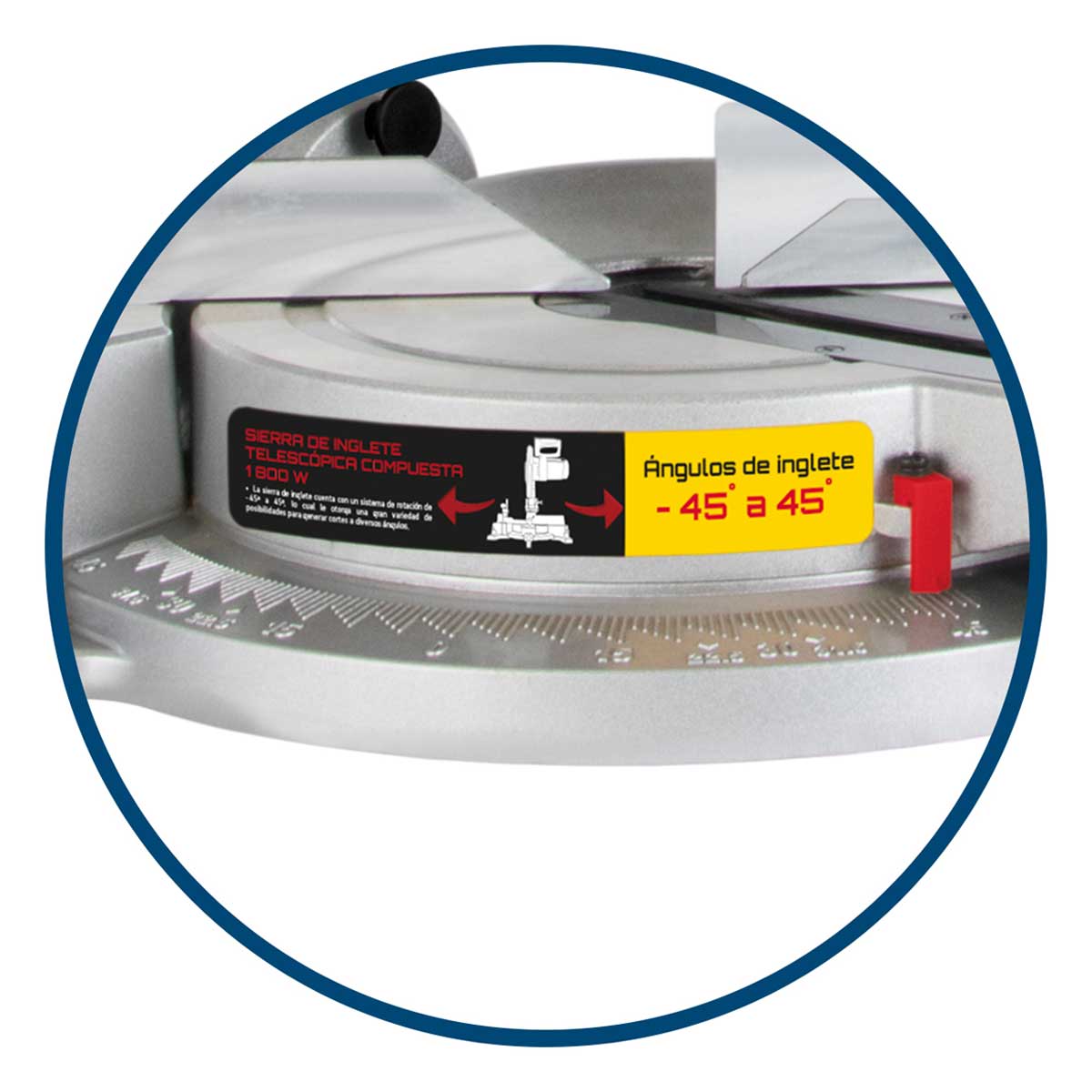 Sierra Inglete Aksi de 10 Pulgadas Compuesta Cortes 45 Grados | Chedraui