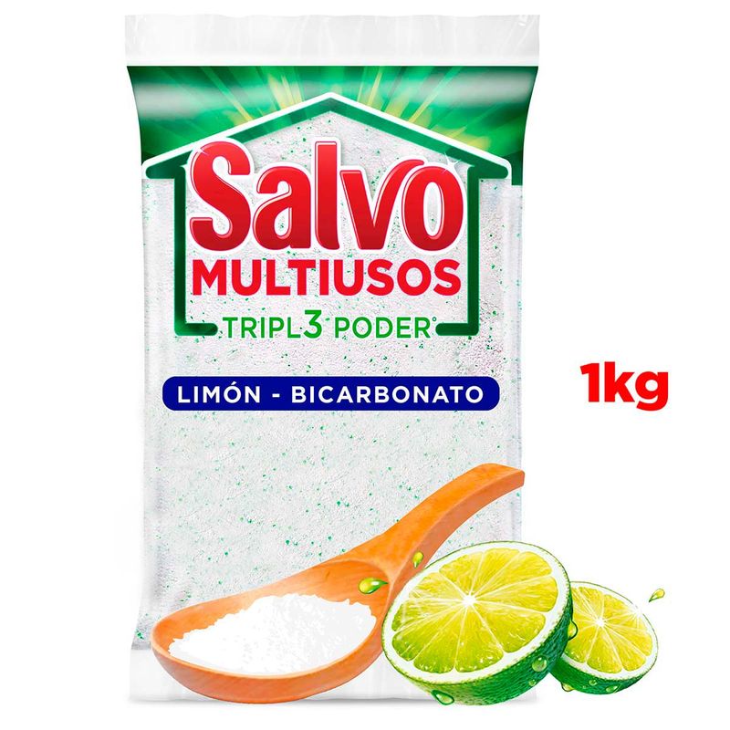 Detergente en polvo Salvo Multiusos Limón-Bicarbonato, 1kg | Chedraui Detergente en polvo Salvo Multiusos Limón-Bicarbonato, 1kg | Chedraui