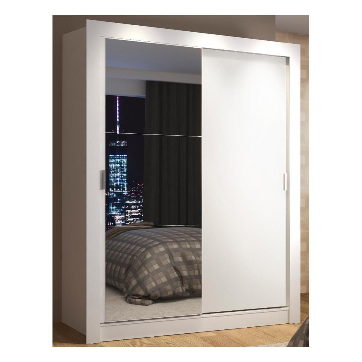 Ropero Madesa Denver 2 Puertas Corredizas con Espejo Blanco