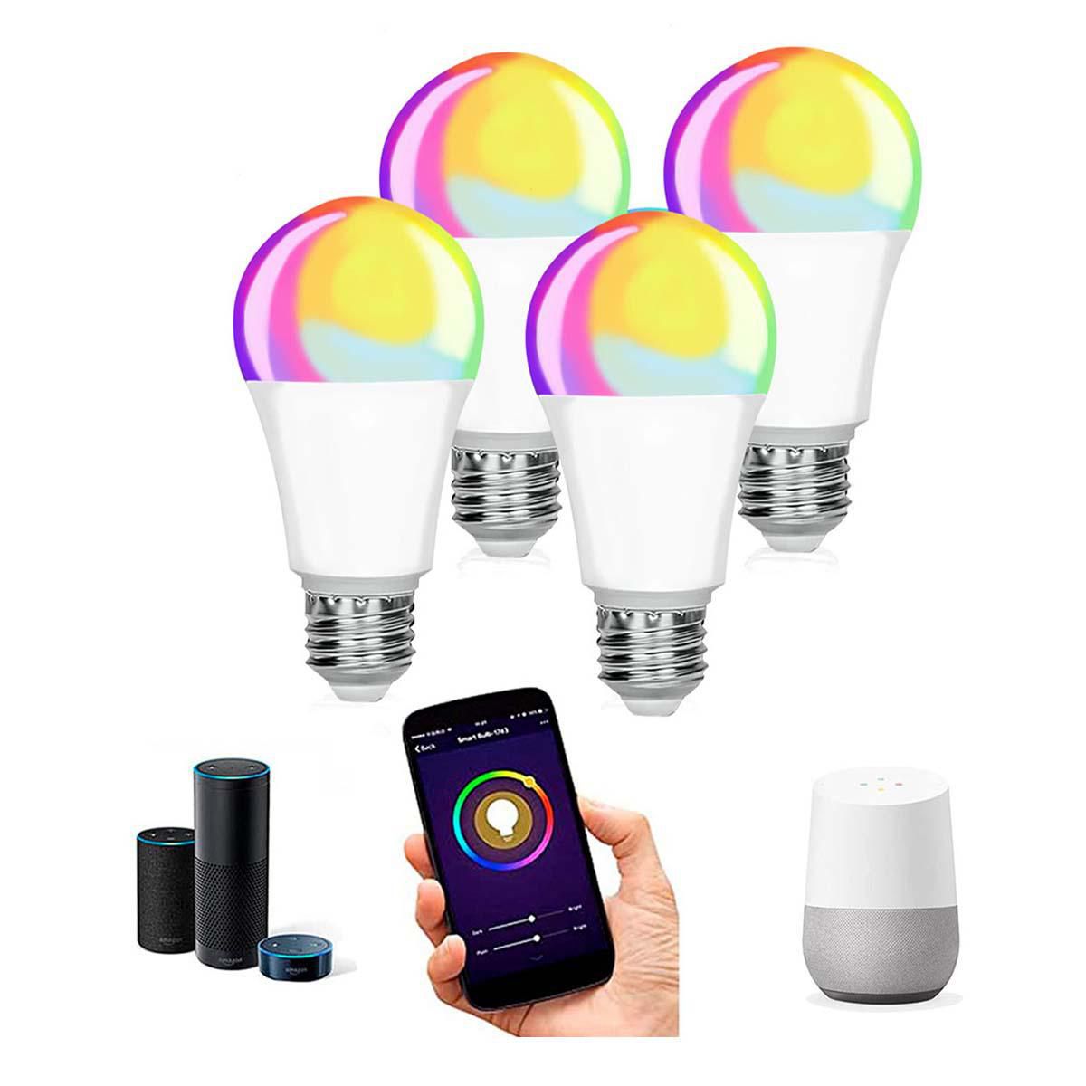 Foco Inteligente Fratech WiFi Luz Blanca y Multicolor 4 piezas