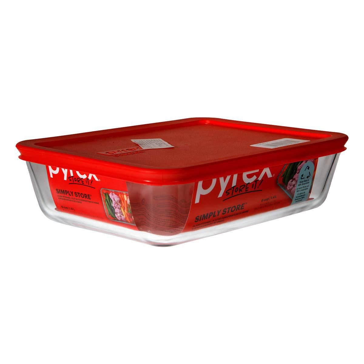 Pyrex Storage Plus 6-cup Rectangle Red Plastic Cover | Chedraui