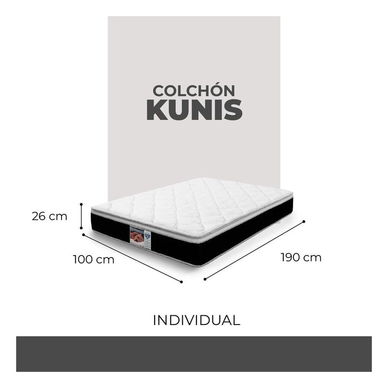 Colchón Spring Air Kunis Individual más Almohadas más Protector y Sábanas