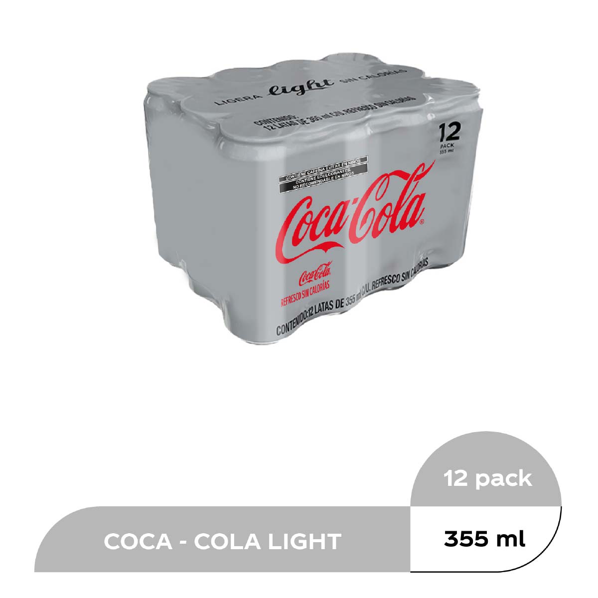 Refresco Coca Cola Light 12 Latas de 355ml c/u | Chedraui