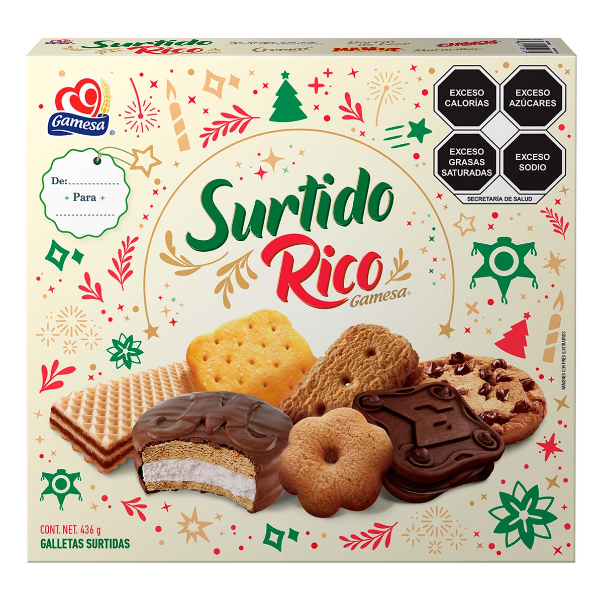 Galleta Gamesa Surtido Rico Navidad 436g | Chedraui