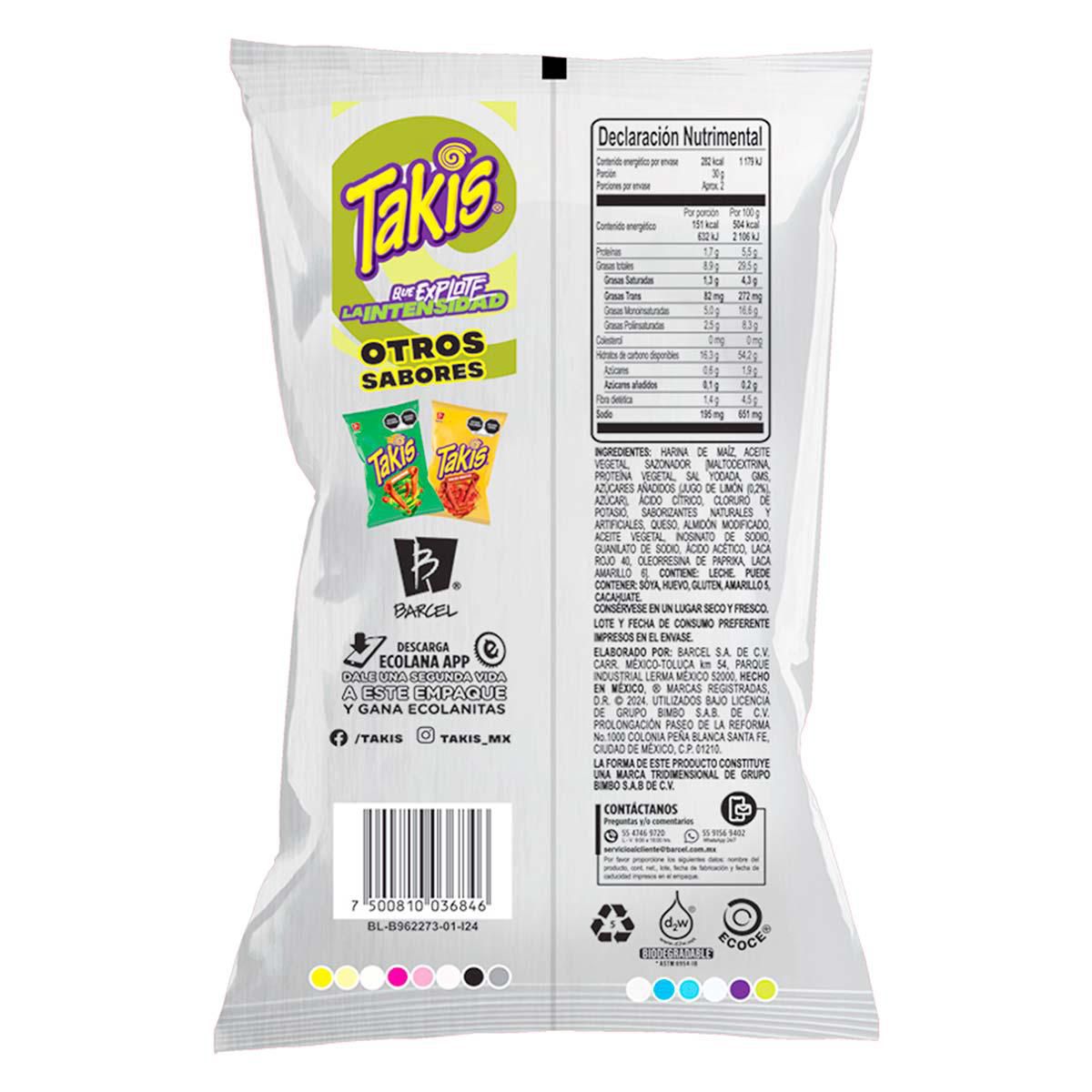 Botana Takis Chile/Limón 56g | Chedraui
