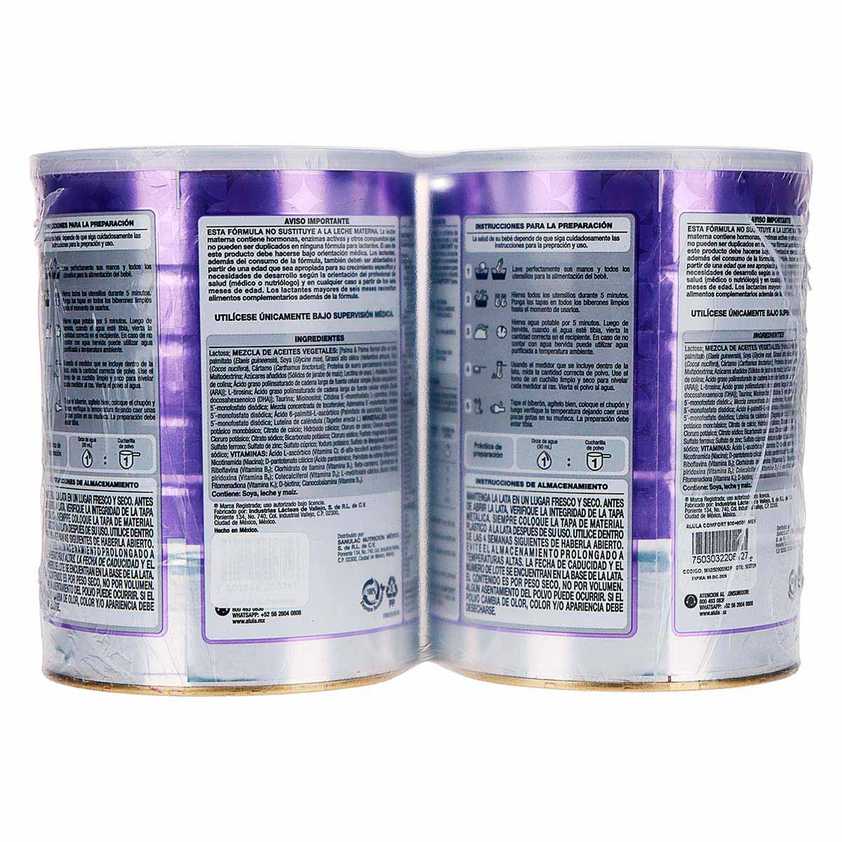 Fórmula Gold Alula Comfort Duopack 0-12 Meses 900g c/u | Chedraui